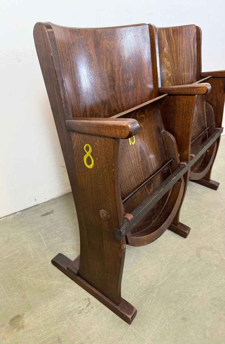 Vintage Two-Seat Cinema Bench from Ton, 1960s for sale at Pamono