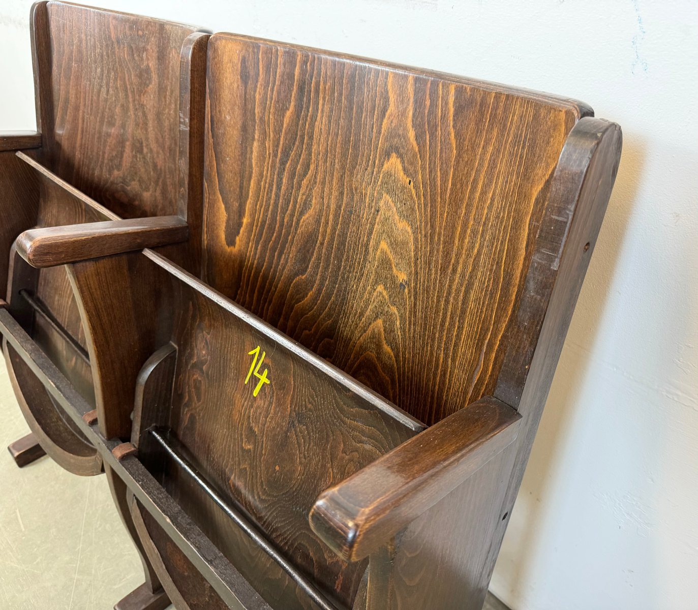 Vintage Two-Seat Cinema Bench from Ton, 1960s for sale at Pamono