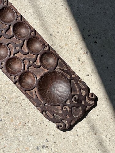 Large Traditional Indonesian Carved Wood Congklak Mancala Game for sale ...
