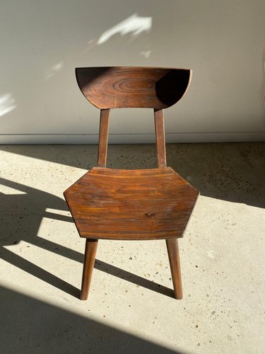 Wood Chair with Hexagonal Seat for sale at Pamono