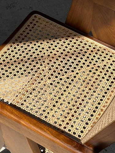 Natural Wood Cane Office Chair for sale at Pamono