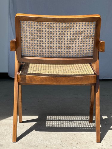 Natural Wood Cane Office Chair for sale at Pamono