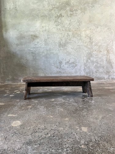 Small Low Asian Bench in Upcycled Teak for sale at Pamono
