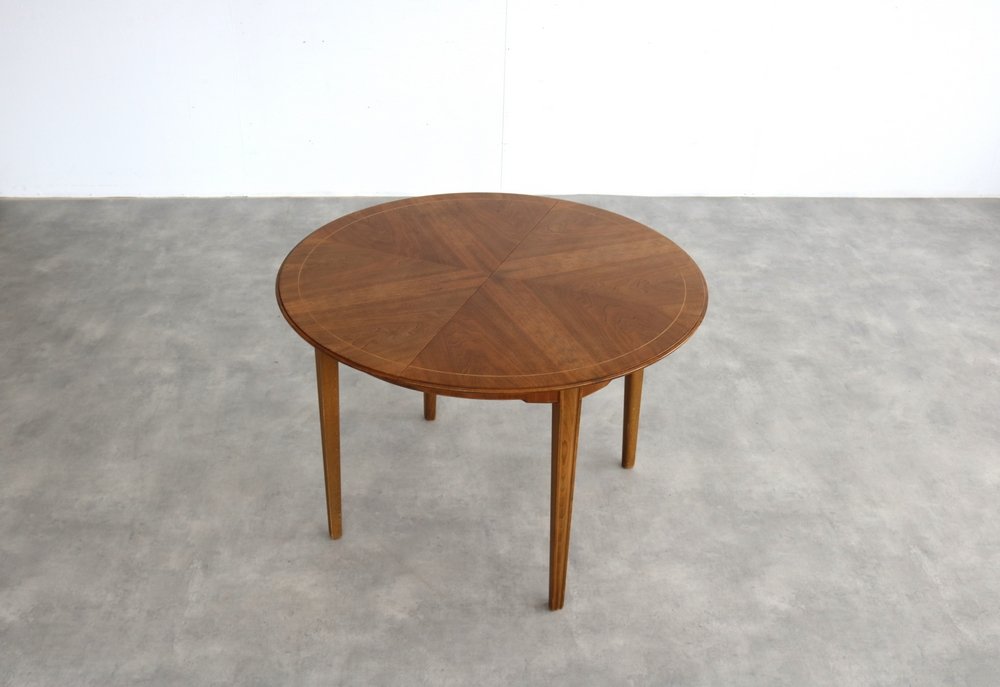 Vintage Swedish Round Dining Table, 1960s for sale at Pamono