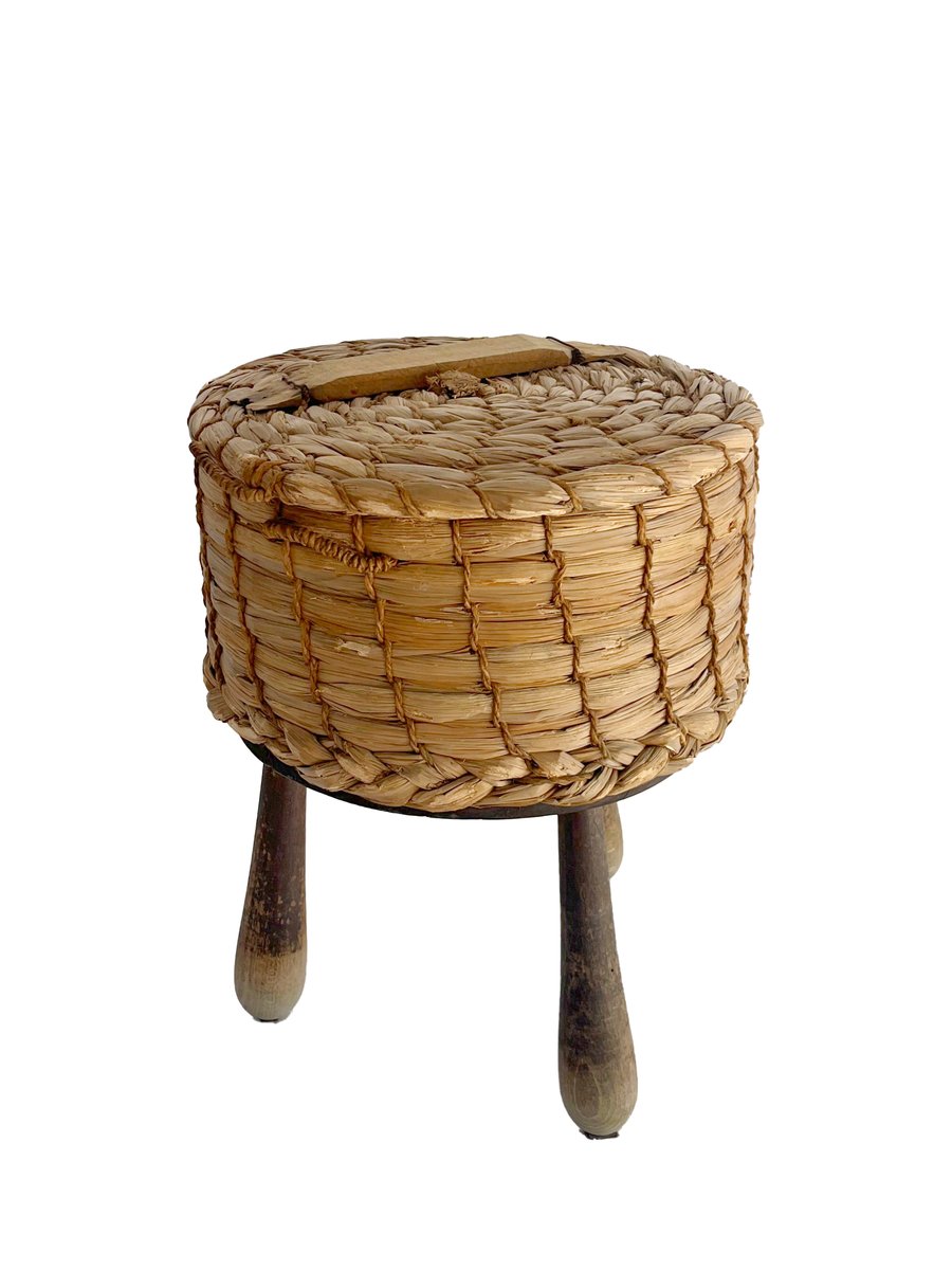 Vintage Cane Stool for sale at Pamono