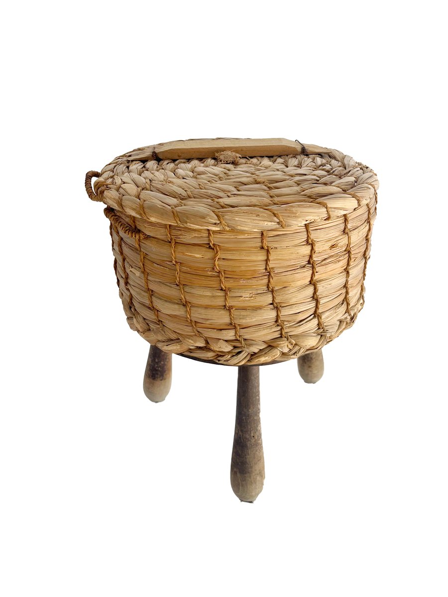 Vintage Cane Stool for sale at Pamono