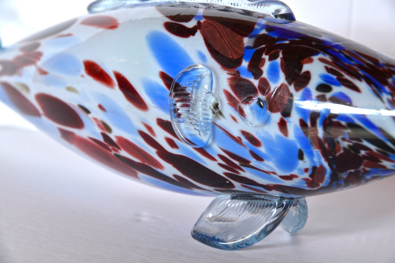 Large Midcentury Murano Glass Fish Sculpture, 1970s for sale at Pamono