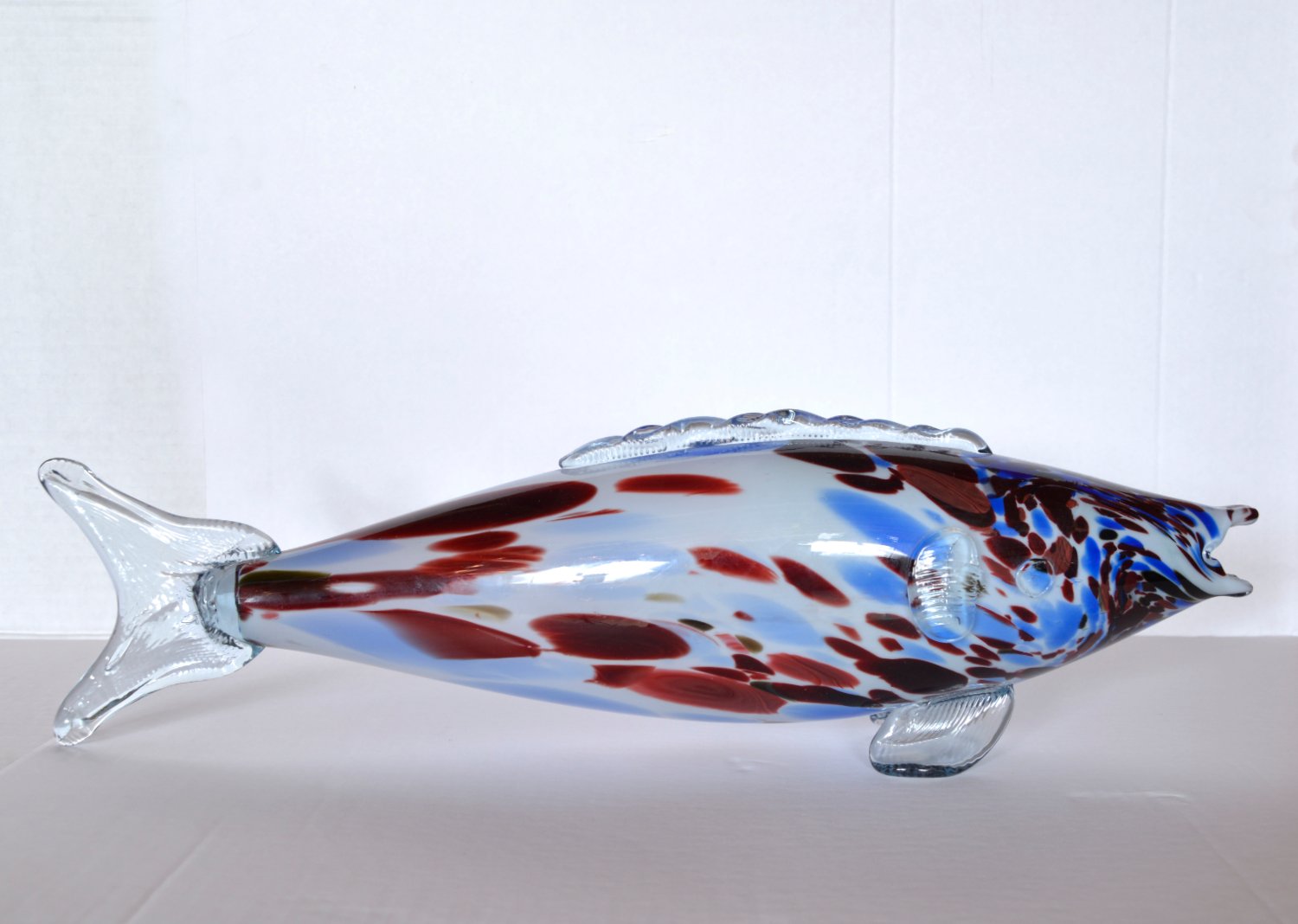 Large Midcentury Murano Glass Fish Sculpture, 1970s for sale at Pamono