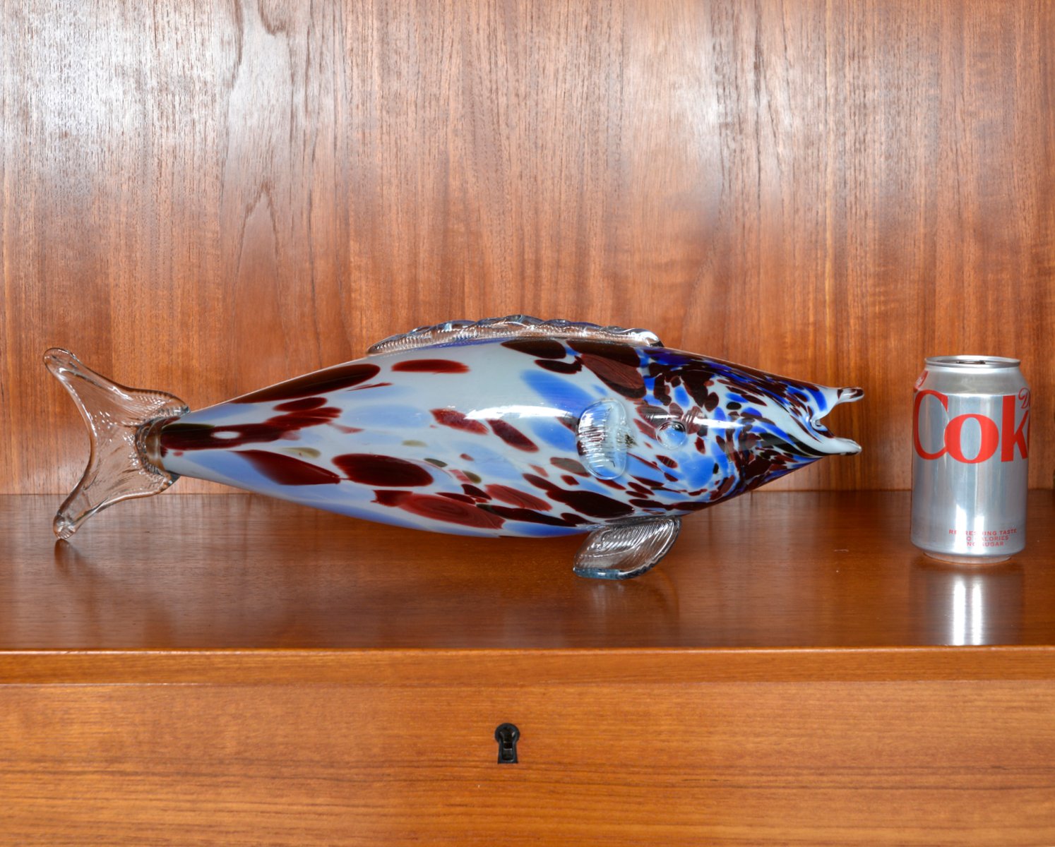 Large Midcentury Murano Glass Fish Sculpture, 1970s for sale at Pamono