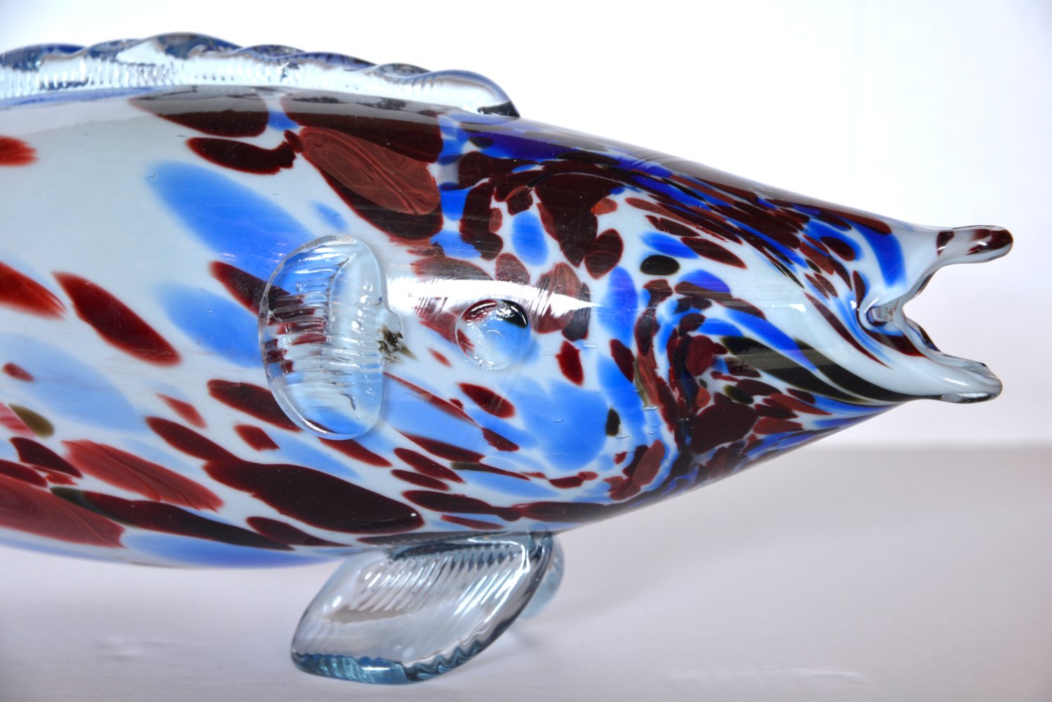 Large Midcentury Murano Glass Fish Sculpture, 1970s for sale at Pamono