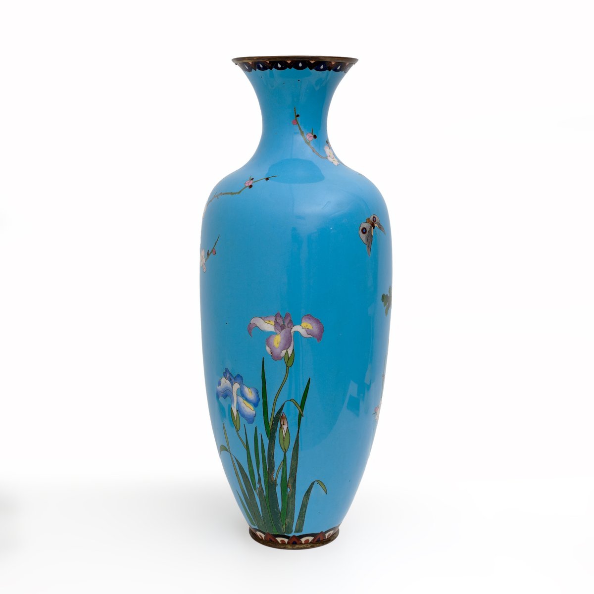 Large 19th Century Meiji Japan Vase Cloisonne with Floral Decoration ...
