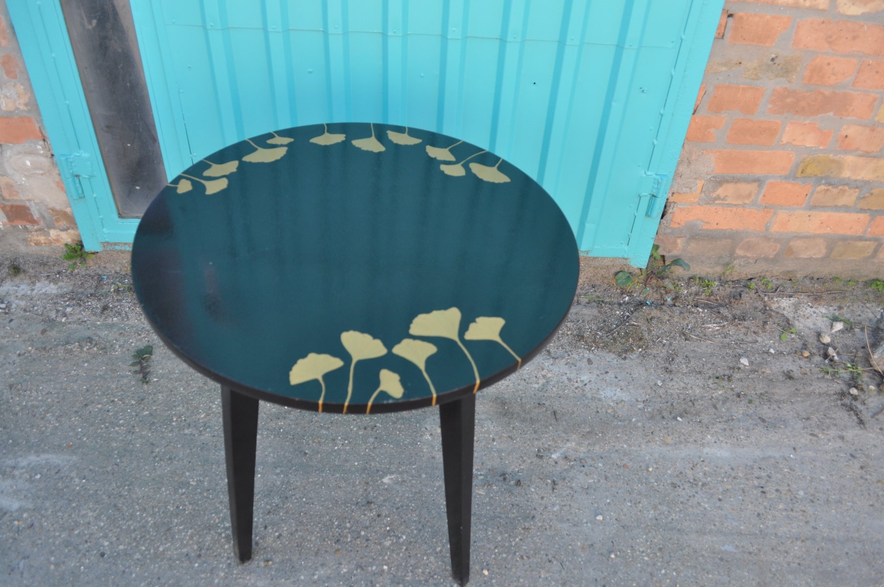 Black Hand Painted Side Table, 1960s for sale at Pamono