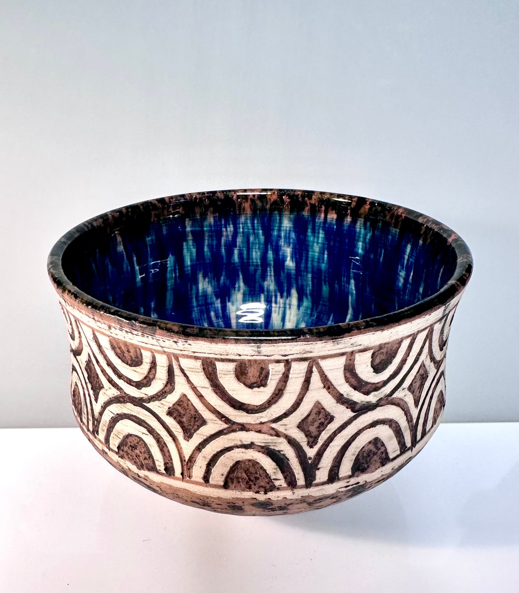Scandinavian Modern Studio Ceramic Art Bowl by Agge Ahlin for Visby ...