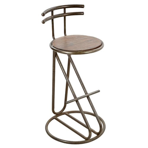 Metal and Wood Bar Stool for sale at Pamono