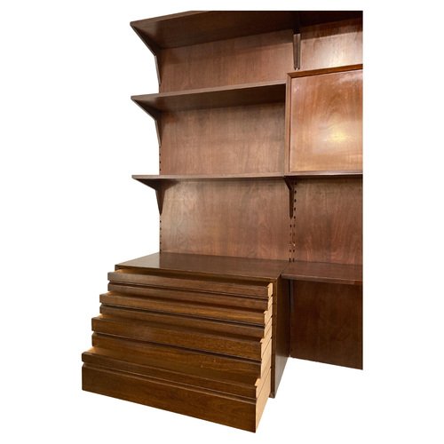 Mid-Century Modern Wooden Wall Unit, Italy, 1960s for sale at Pamono