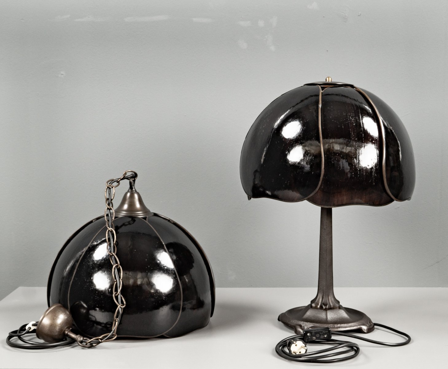 Art Nouveau Table and Ceiling Lamps from Lambert, Germany, 1970s, Set ...