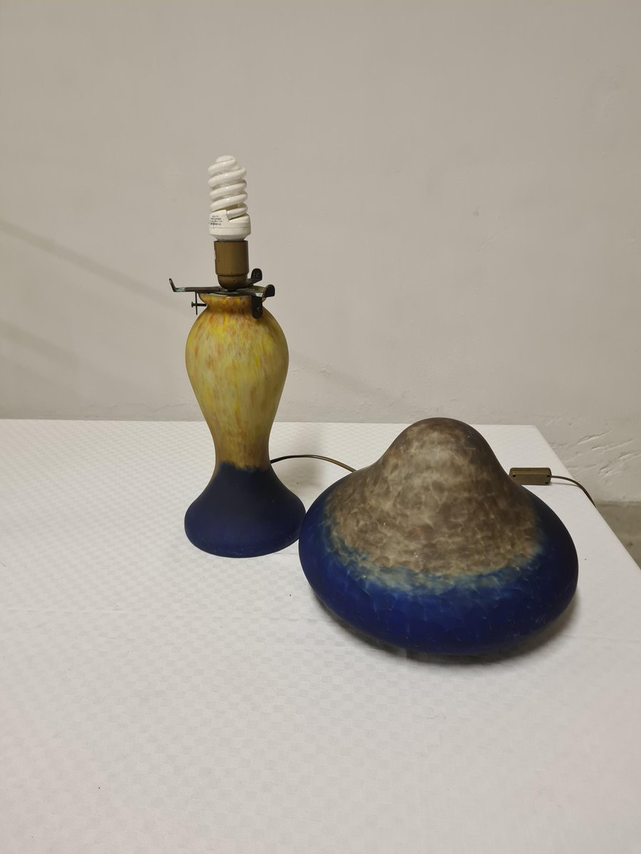 Art Nouveau Glass Paste Lamp, 1980s for sale at Pamono