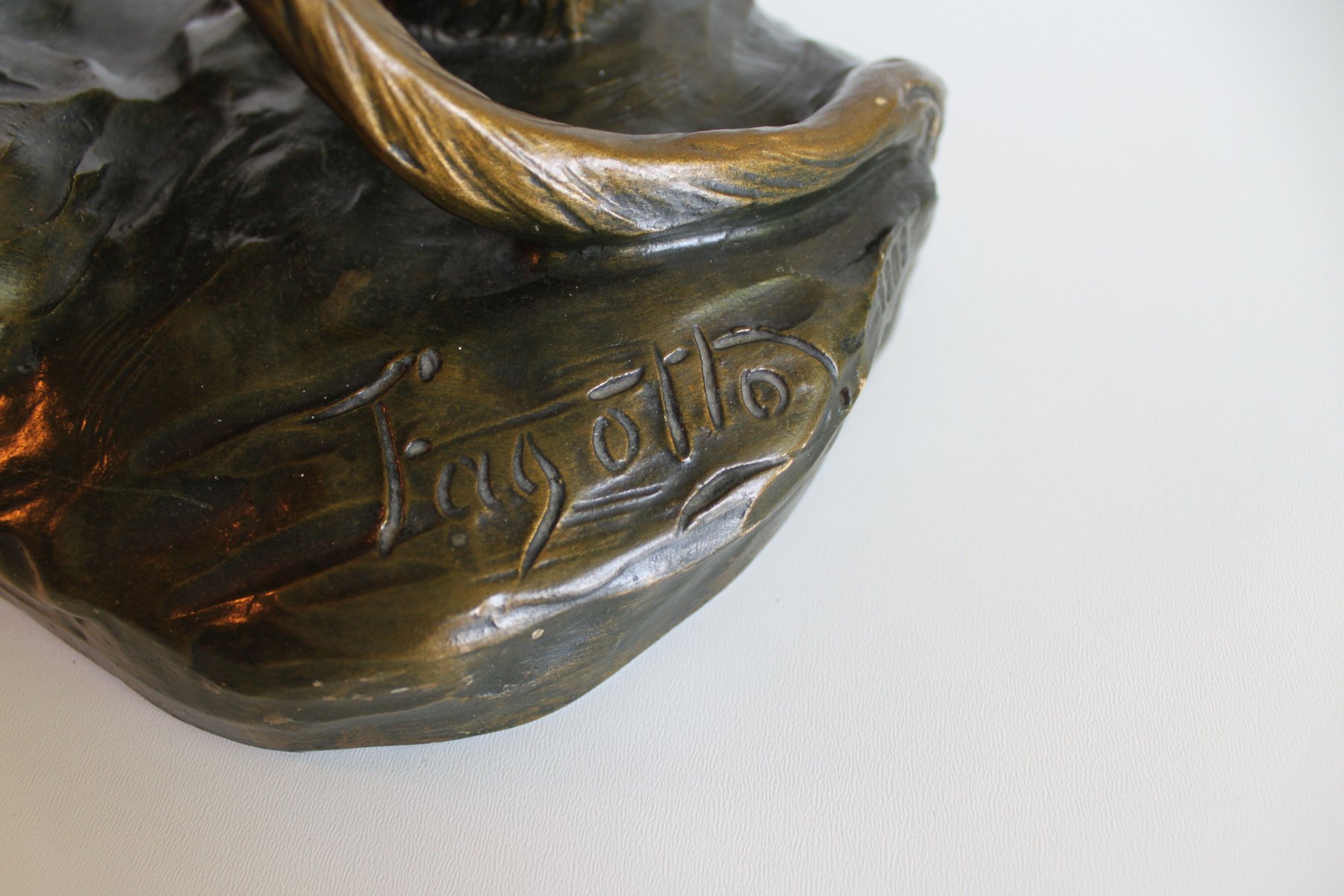 Sculpture of a Terracotta Lioness by Armand Fagotto, 20th Century for sale at Pamono