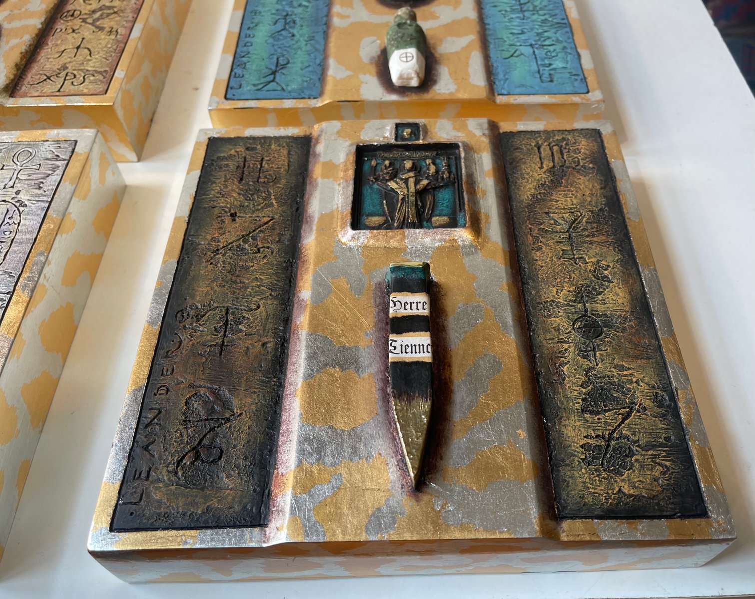 Modern Icons in Ceramic and Bronze by Mogens Leander, 2000s, Set of 4 ...