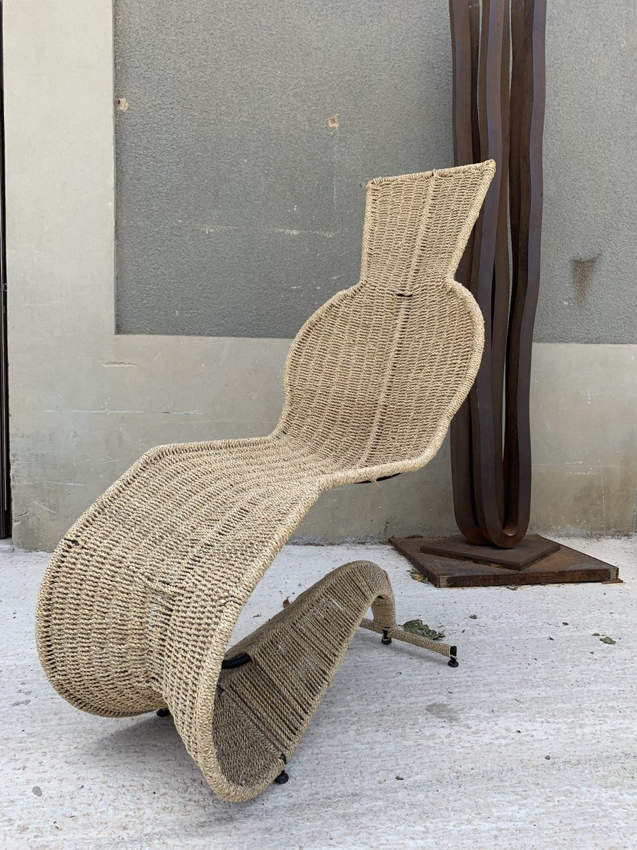 Speed lounge Chair in Wrought Iron and Rattan from Tom Dixon, 1990s for ...