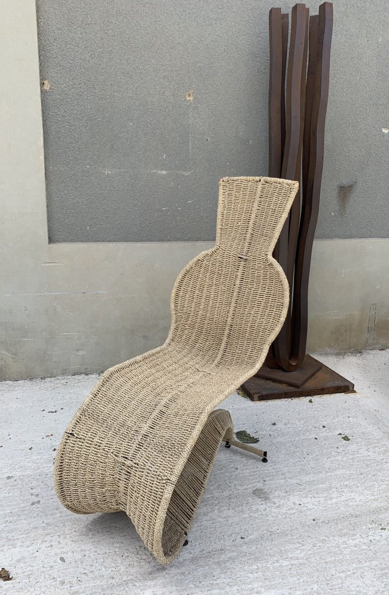 Speed lounge Chair in Wrought Iron and Rattan from Tom Dixon, 1990s for ...