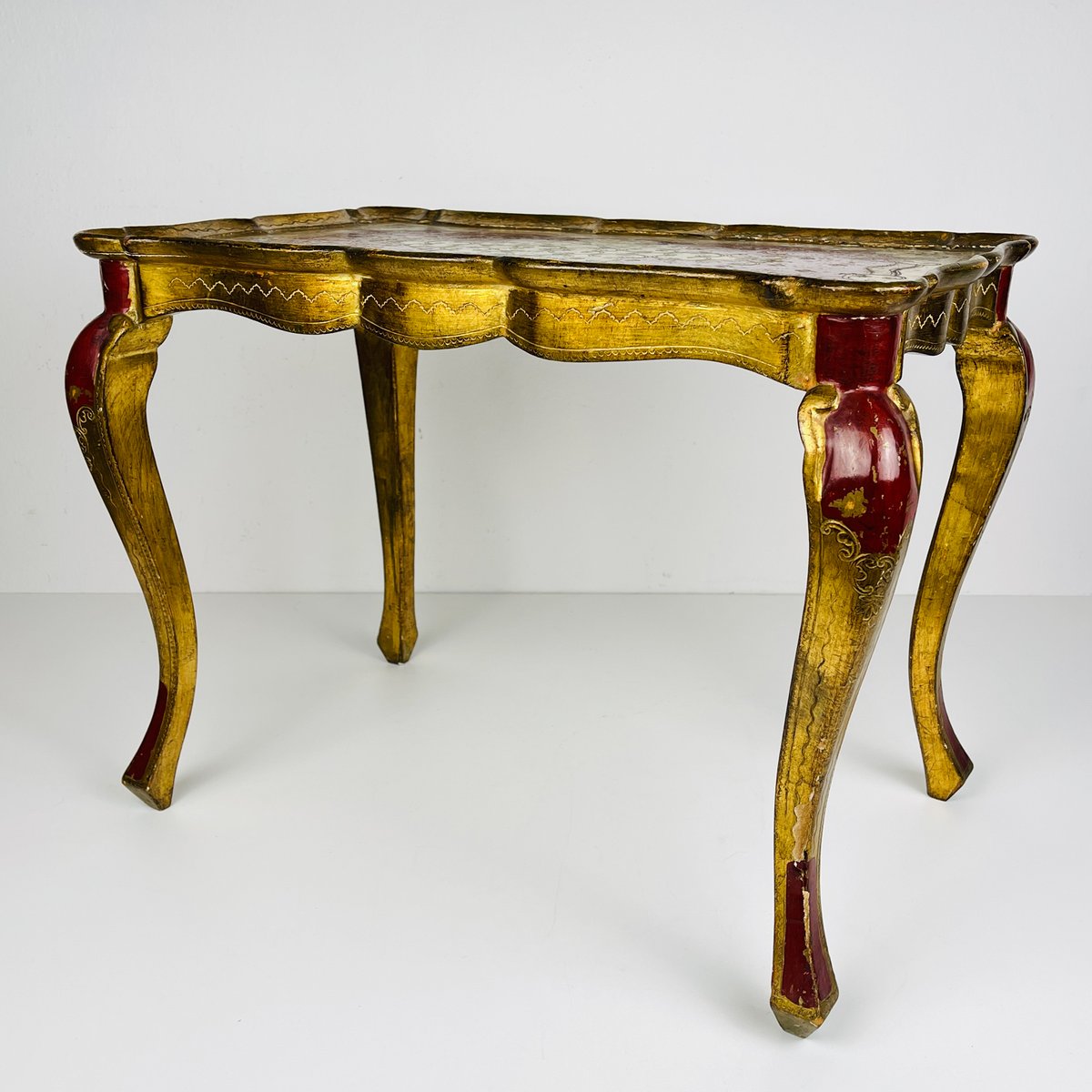 Hollywood Recency Wooden Florentine Table, Italy, 1950s for sale at Pamono
