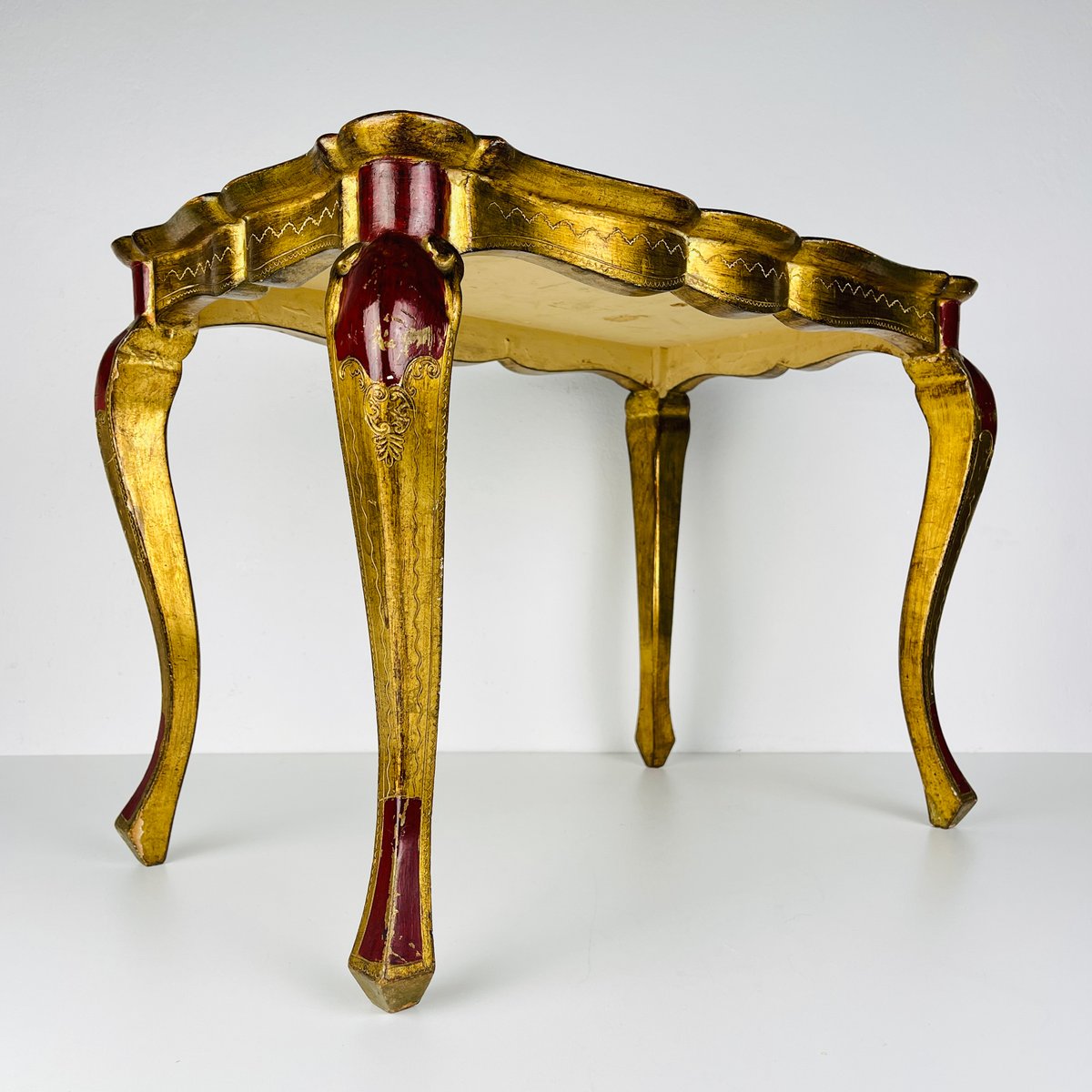 Hollywood Recency Wooden Florentine Table, Italy, 1950s for sale at Pamono