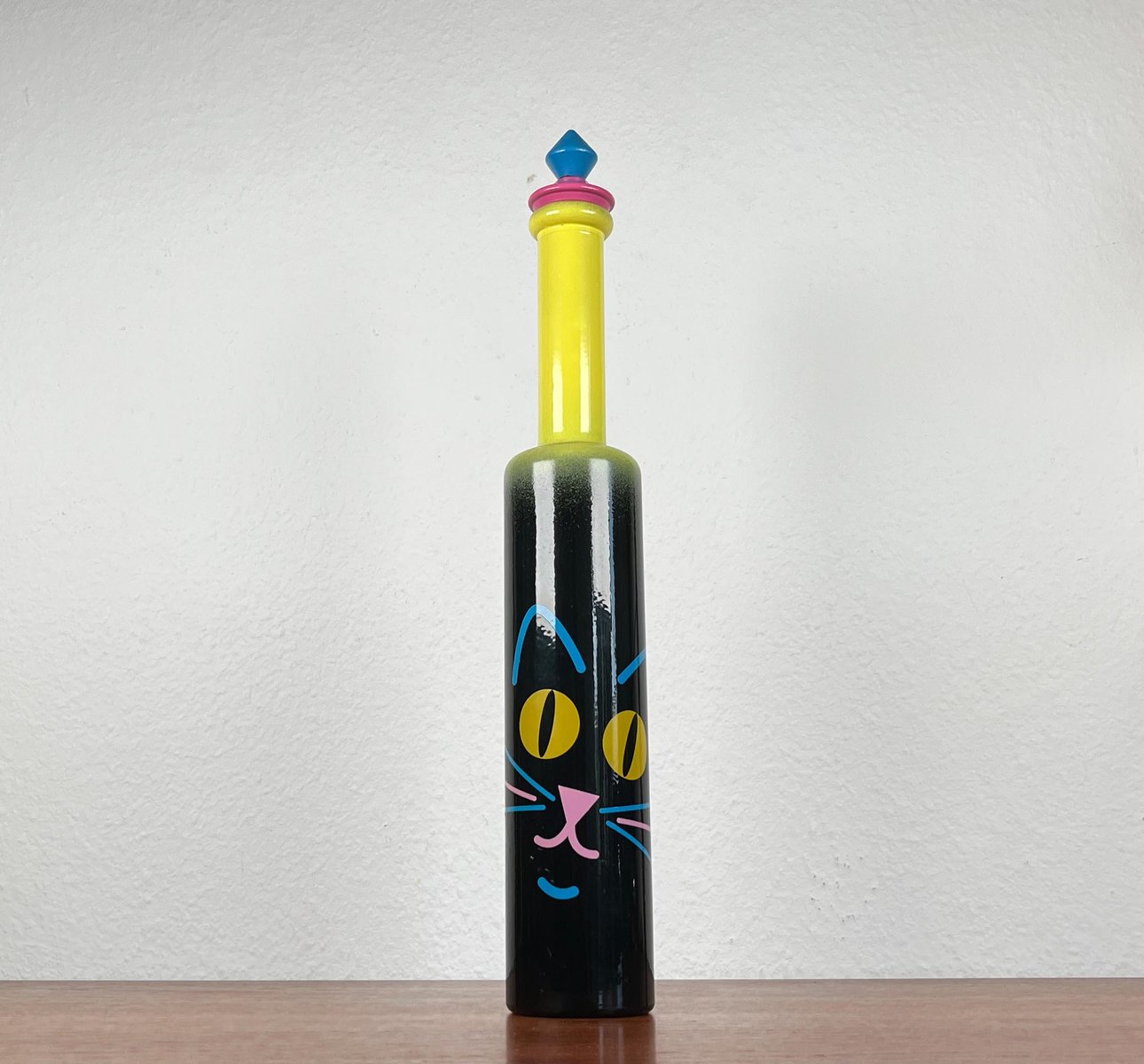Postmodern Cat Design Bottle, 1980s for sale at Pamono