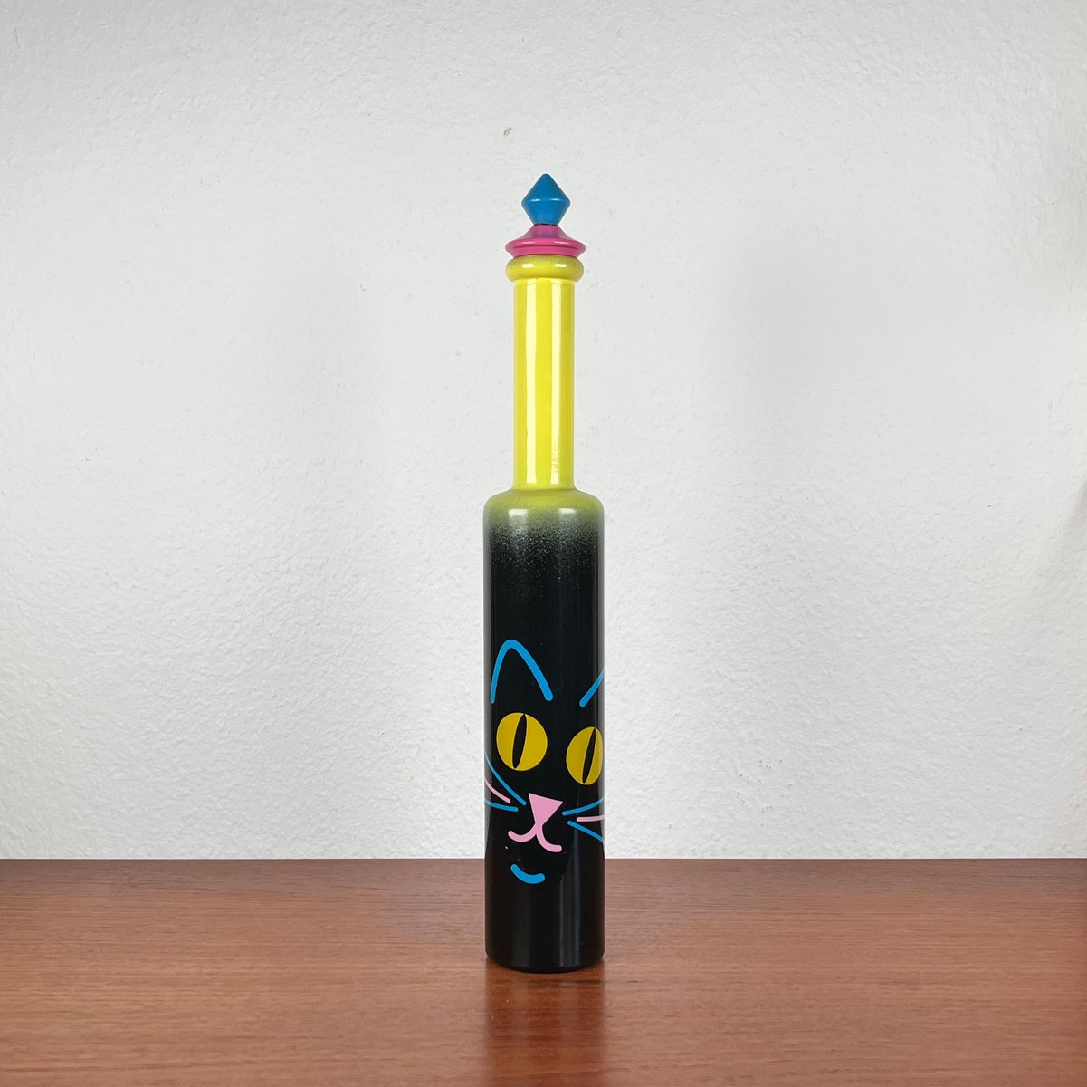 Postmodern Cat Design Bottle, 1980s for sale at Pamono