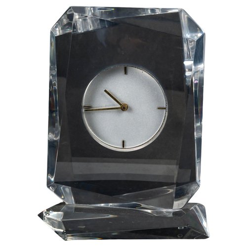 Acrylic Glass Table Clock, 1970s for sale at Pamono