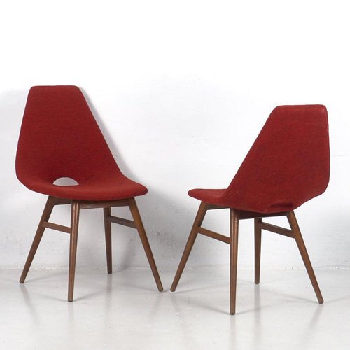 Vintage Style Red Dining Chairs, 1950s, Set of 2 for sale at Pamono