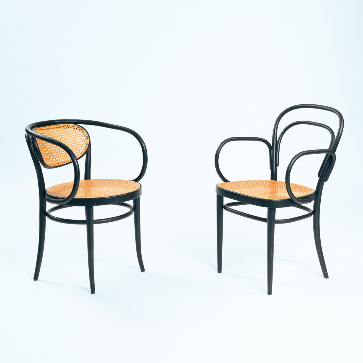 Set of Bentwood Webbing Chairs 214F 210R Chairs by Michael Thonet for ...