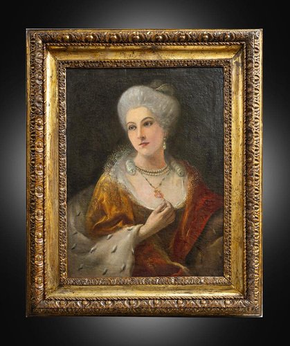 Neapolitan Artist, Portrait of a Noblewoman with Ermine, 18th Century ...
