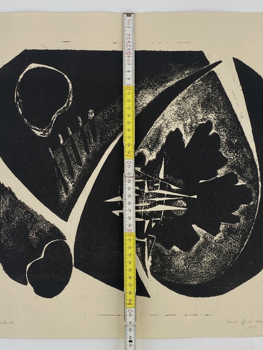 Ernst Günter Hansing, Abstract Composition, 1955, Woodcut for sale at ...