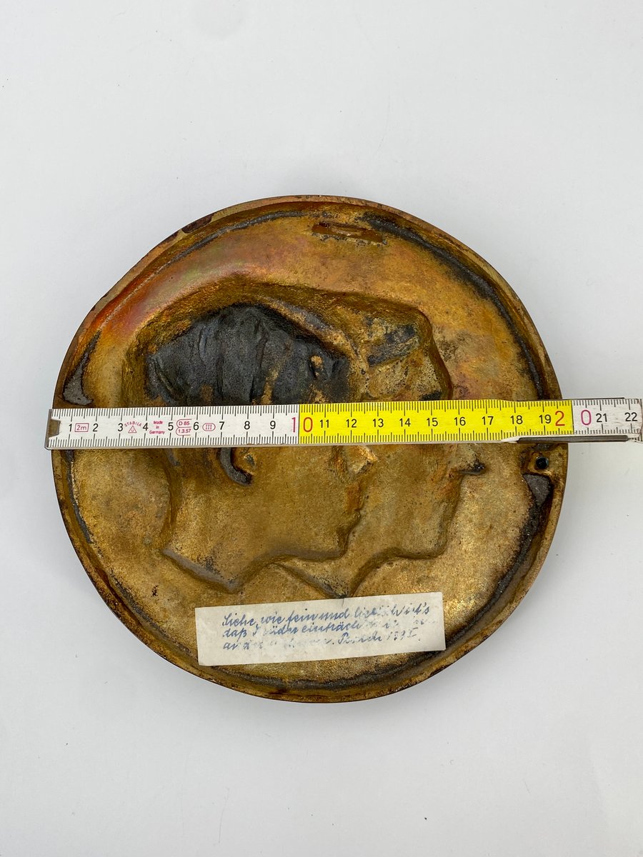 Bronze Medal with Relief Portrait by Walter Kalot for W. Füssel, Berlin ...