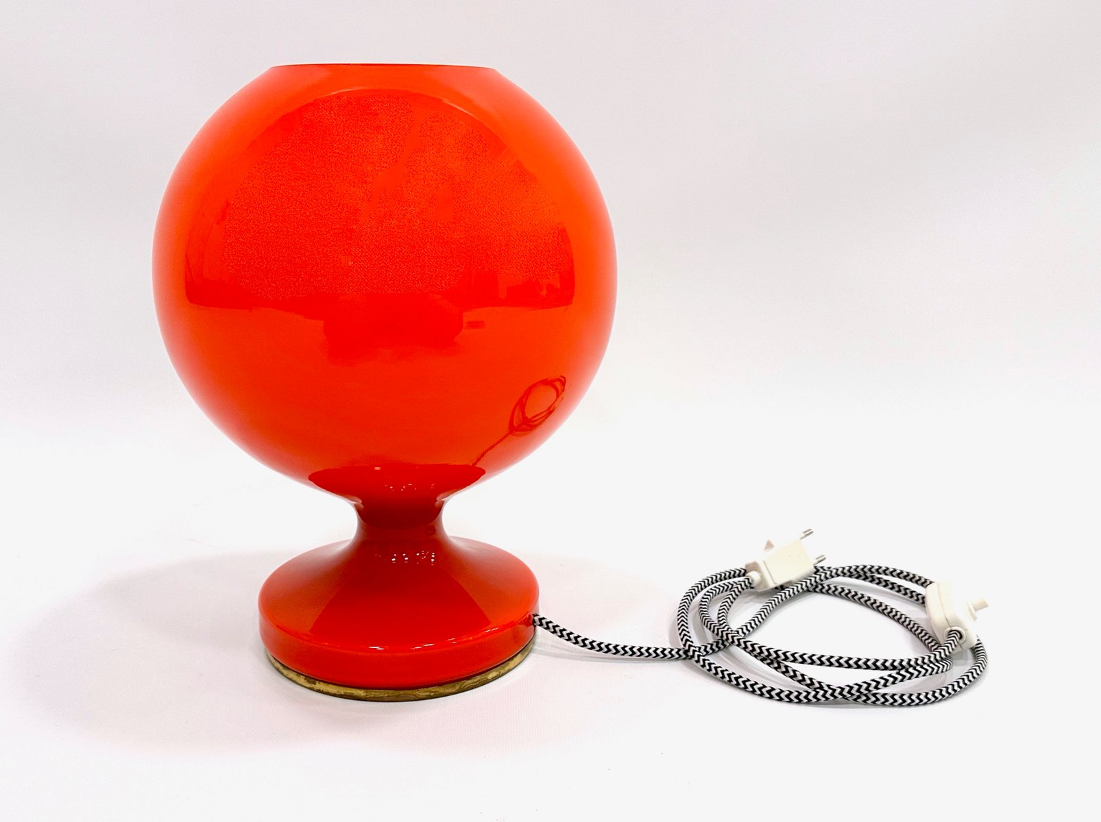 Mid-Century Glass and Brass Table Lamp by Stepan Tabera for Opp Jihlava ...