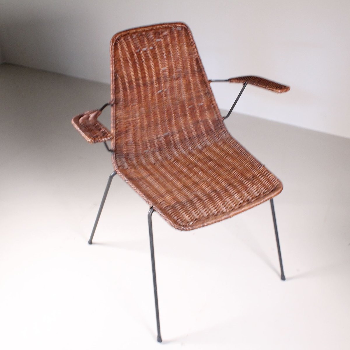 Rattan Chair by Gian Franco Legler for sale at Pamono