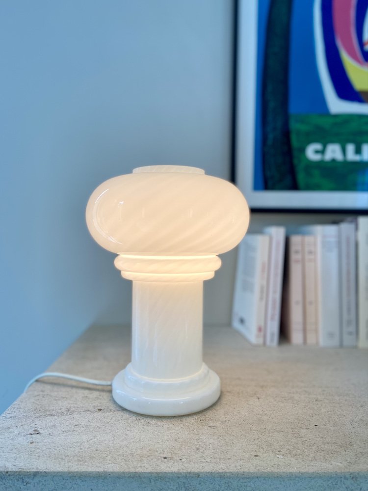 Glass Swirl Table Lamp, 1960s for sale at Pamono