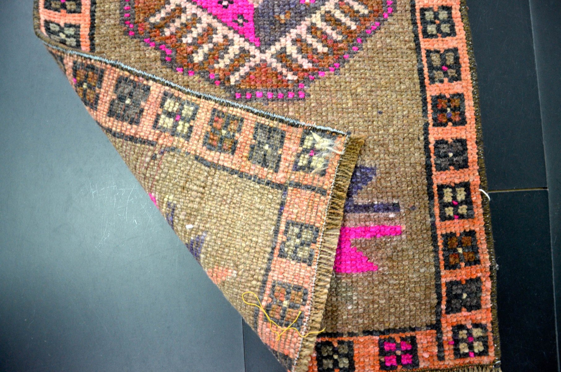 Small Vintage Turkish Tan Wool Rug, 1960s for sale at Pamono