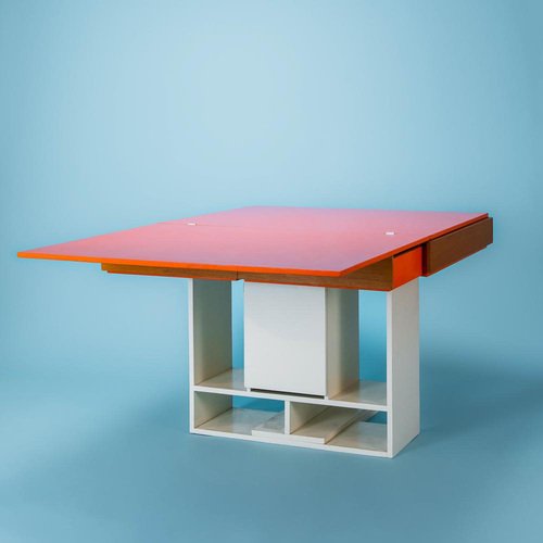 White and Orange System Table, 1970s for sale at Pamono