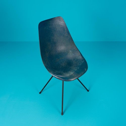 Blue Gelcoat Chair by Jean Raymond Picard, 1950s for sale at Pamono