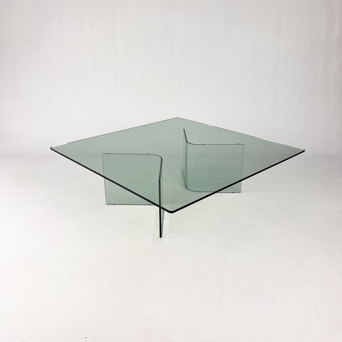 Postmodern Coffee Table in Glass, 1980s for sale at Pamono