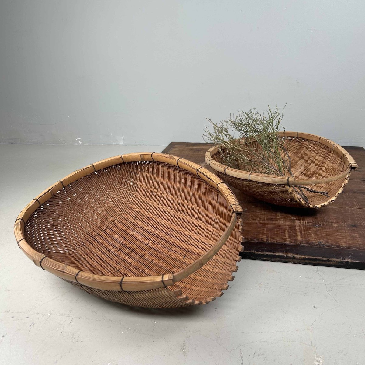 Vintage Japanese Kago Zaru Drying Baskets, 1950s, Set of 2 for sale at ...