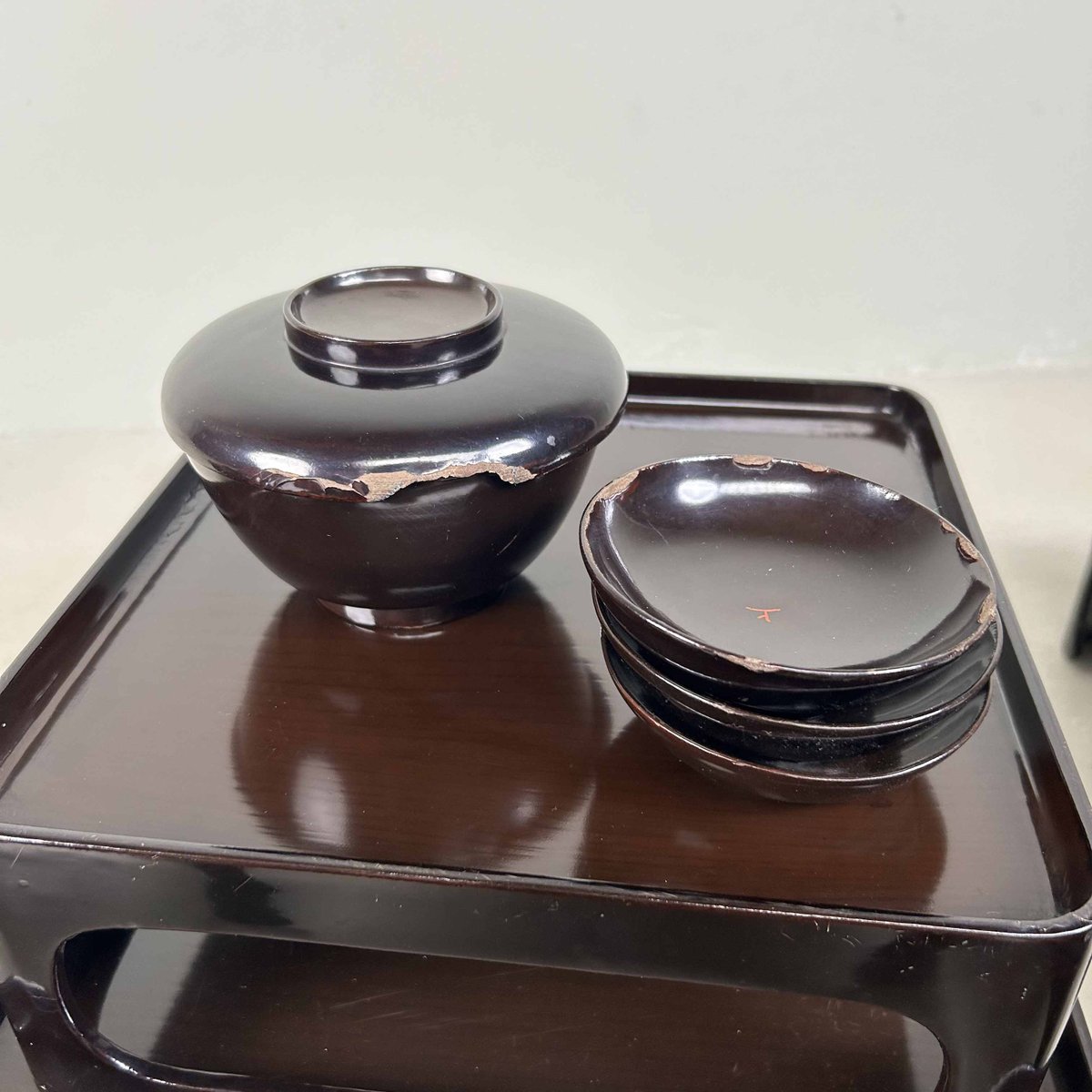 Antique Japanese Ceremonial Set of Traditional Lacquerware, 1870, Set ...