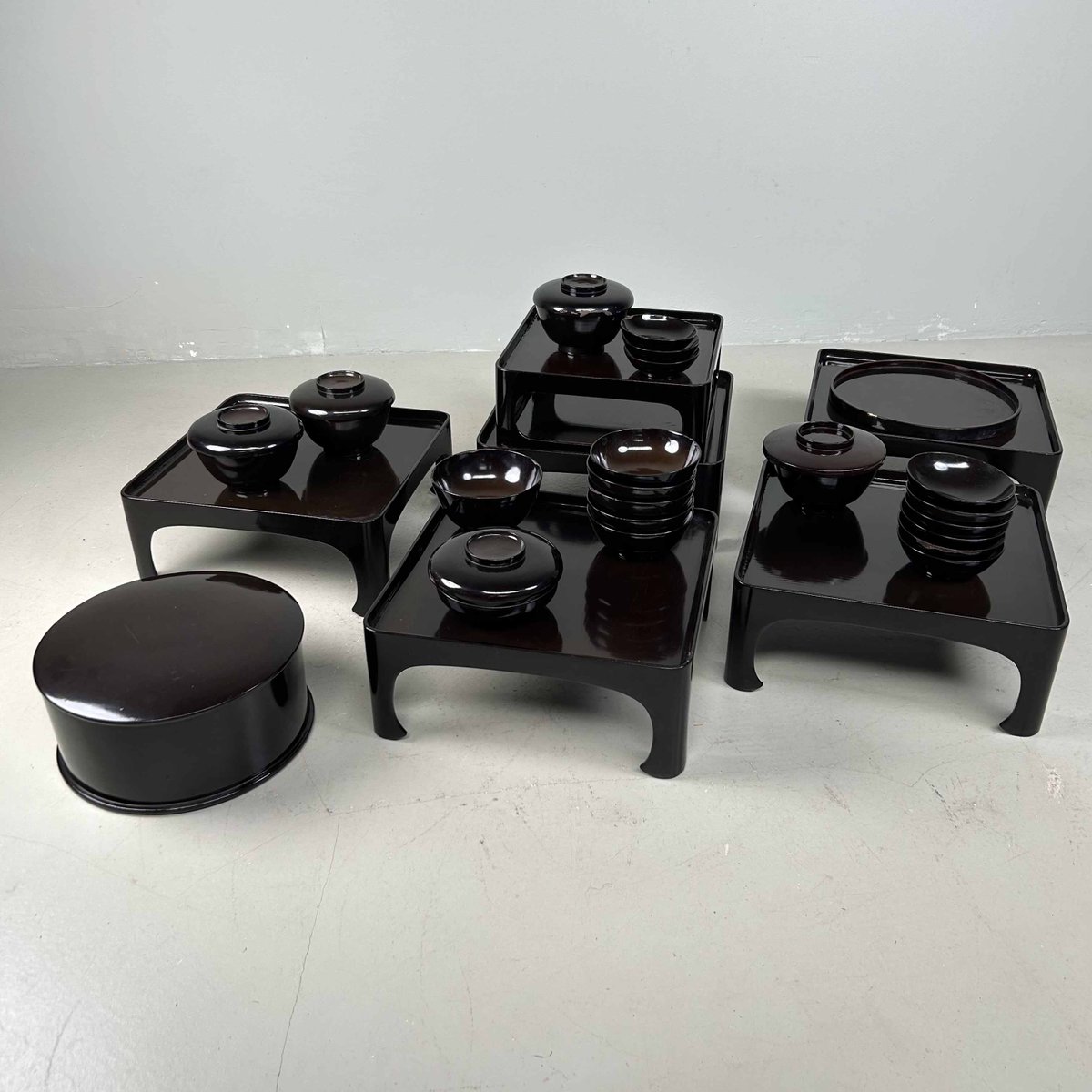 Antique Japanese Ceremonial Set of Traditional Lacquerware, 1870, Set ...