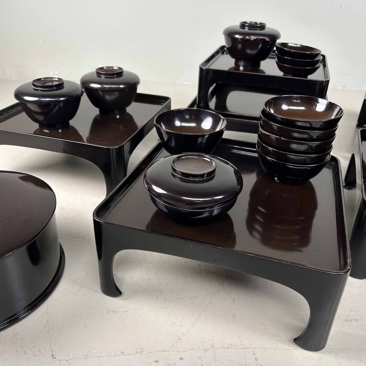 Antique Japanese Ceremonial Set of Traditional Lacquerware, 1870, Set ...