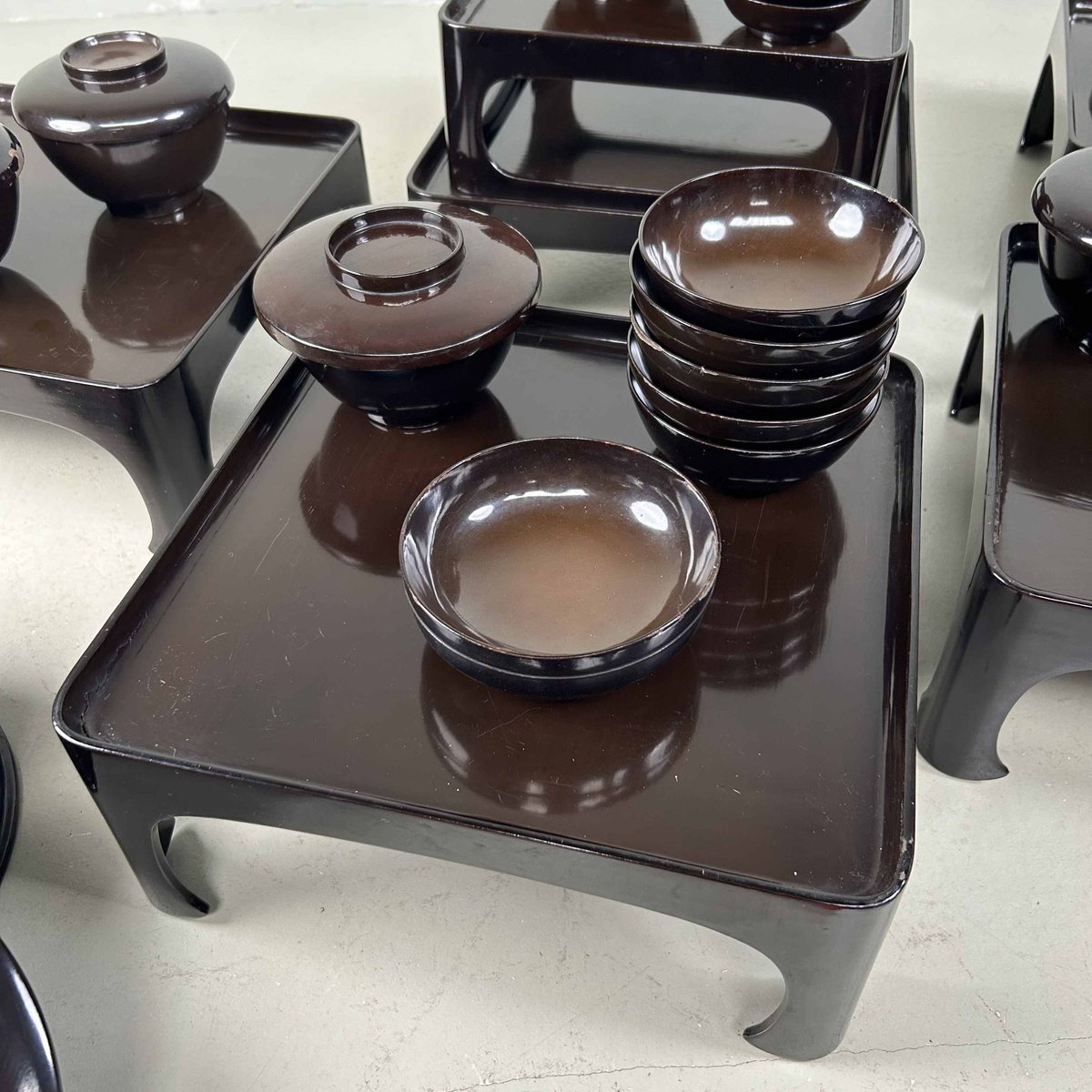 Antique Japanese Ceremonial Set of Traditional Lacquerware, 1870, Set ...