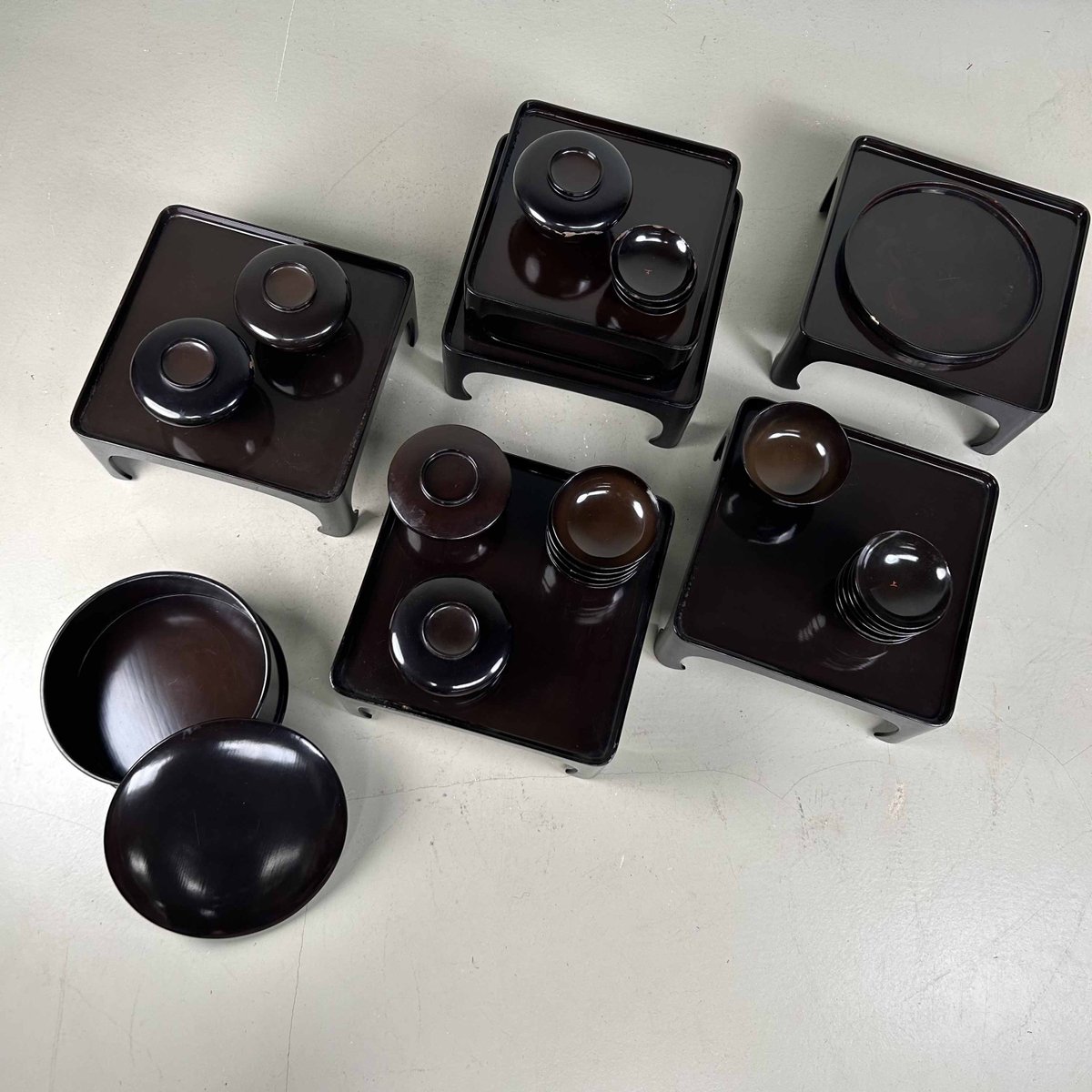 Antique Japanese Ceremonial Set of Traditional Lacquerware, 1870, Set ...