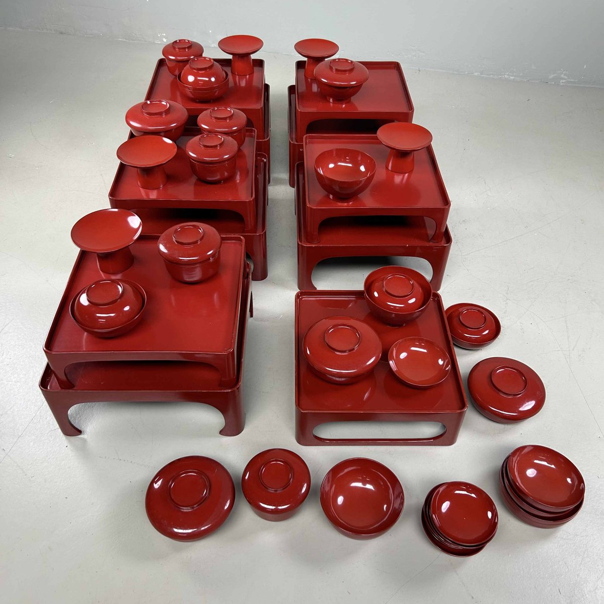 Vintage Japanese Ceremonial Set of Urushi Lacquerware, 1920s, Set of 56 ...