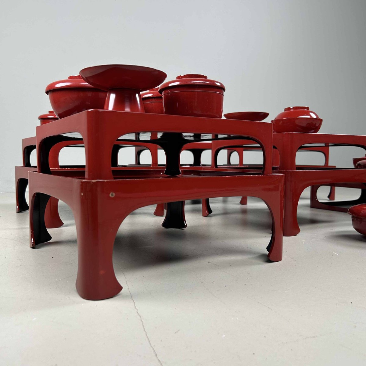 Vintage Japanese Ceremonial Set of Urushi Lacquerware, 1920s, Set of 56 ...